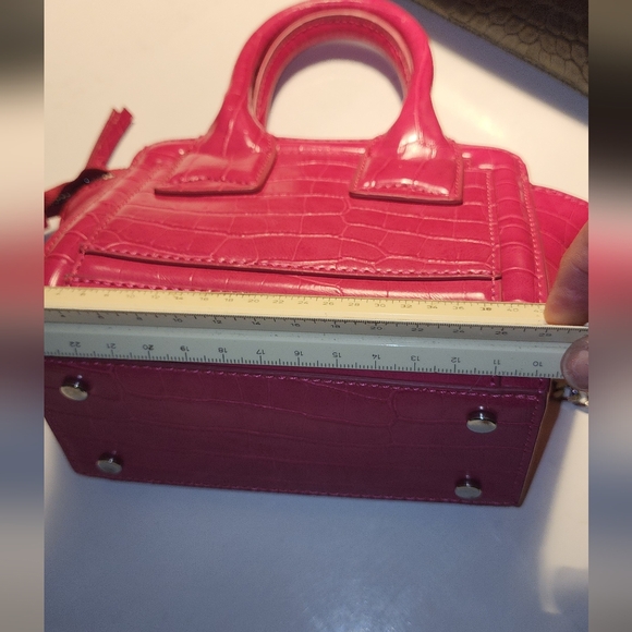 Zara | Bags | Zara Pink Mini Bag With Structured Design And Glossy ...